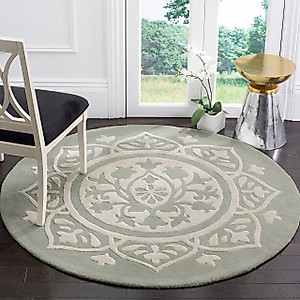 SAFAVIEH Bella Collection 8' x 10' Dark Grey/Ivory BEL136C Handmade Premium Wool Area Rug
