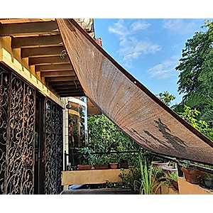 Abrotain Shade Sail Sun Shade Cloth Fabric 9'9"x13' Brown Outdoor Privacy Screen Patio Shades Canopy Pergola Cover Awning UV Block for Pergola Patio Backyard Lawn Garden Yard Deck