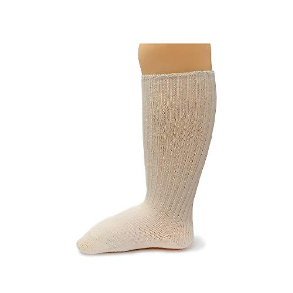 WARRIOR ALPACA SOCKS | Infant & Toddler Cuff-able Knee High | Baby Alpaca Wool (9-18 Months, Off White)