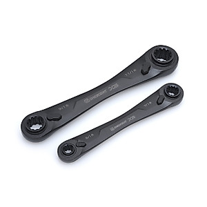 Crescent 2 Piece X6™ 4-in-1 Black Oxide Spline Ratcheting SAE Wrench Set - CX6DBS2