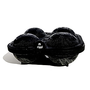 Rippl Ice Sphere Tray - Silicone Ice Tray with 4 Cavity Sphere Ice Cube Mold - Will Make Big Ice Spheres For Whiskey - In Black