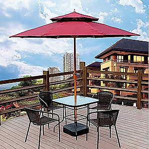 PARASOL HFDIG Outdoor Umbrella, Large Sun Umbrella, Garden Umbrella, Polyester Cloth Umbrella Cloth | Wooden/Rust-Proof Iron Umbrella Pole | Radius 62CM | Without Base