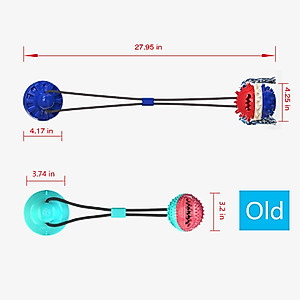 Carllg Dog Toys for Aggressive Chewers Large Breed, Suction Cup Tug of War Pull Toy, Interactive Rope Squeaky Dog Chew Toy Indestructible