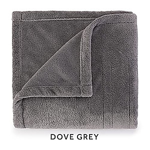 Sunbeam Royal Luxe Dove Grey Heated Personal Throw / Blanket, Cozy-Warm, Adjustable Heat Settings