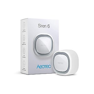 Aeotec Siren 6, Z-Wave Plus S2 Enabled Zwave Siren Safety Speaker, Wall-Mounted Sound & Light Security Intruder Zwave Alarm with Backup Battery, 110dB