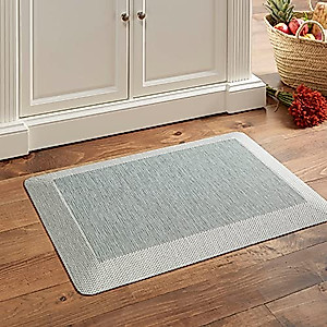 Martha Stewart Mira Modern Heathered Solid Anti-Fatigue Air-Infused Kitchen Mat, Mint Green, 19.6"x32"