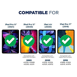 Tech Armor Anti-Glare/Anti-Fingerprint Plastic Film Screen Protector (Not Glass) Designed for Apple iPad Pro 11-Inch 2020 and 2018 [Pack of 2]