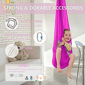 Sensory Swing Therapy Swing for Kids with Special Needs Cuddle Swing Indoor Outdoor Kids Swing, Adjustable Hammock Strap Accessories for Children with Autism, ADHD and Sensory Processing Disorders