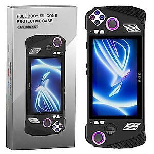 KSKSPE Protective Case for ASUSS ROG Allys Gamings Handheld, Soft Silicone Protective Skin Sleeve, Anti-Slip & Scratch Game Console Silicone Cover for ASUSS ROG Allys Gamings Handheld-Black