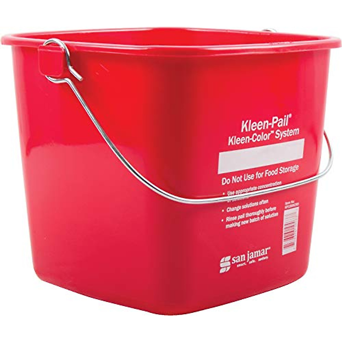 San Jamar KP196KCRD Kleen-Pail Commercial Cleaning Bucket, 6 Quart, Red