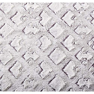 DaDa Bedding Luxury White Faux Fur Throw Blanket - Dreamy Milky Way Cloud Purple Undertone Embossed Sherpa Backside - Super Soft Warm Cozy Plush Fluffy - 63" x 90"