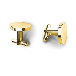 Mens Blank Cufflink Classic Stainless Steel Cufflinks 20MM Tuxedo Shirt Accessories Cufflinks Business Wedding Shirts Unique Jewelry Gift-A gold
