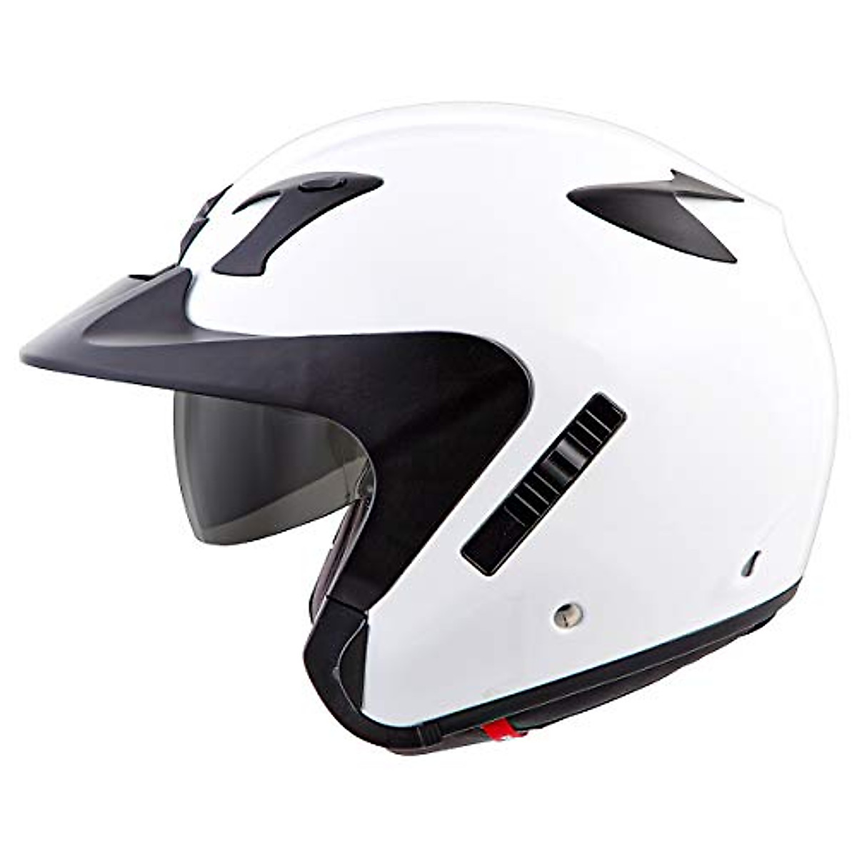 ScorpionEXO CT220 Open Face Adjustable Visor Dropdown Visor Adult DOT Approved Motorcyle Helmet Solid (White, XX-Large)