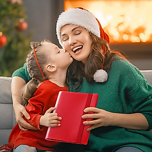 GEAoffice 4 Pocket Card Binder - 2 x 2 Trading Card Collection Album Folder - 160 Side Loading Pocket Binder for TCG, MTG, Sports&Game Cards - Gifts for Card Collector Girls (Red)