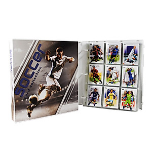 Soccer Card Binder For Trading Cards - Case Comes With 10 Platinum Series Trading Card Pages - Additional Pages Can Be Added - UniKeep Branded Binder is Fully Enclosed to Keep Cards Clean and Secure