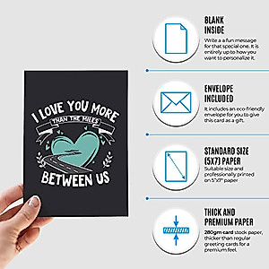 Long Distance Card for boyfriend, girlfriend, wife, husband. | Original card with envelope for long distance relationship or friendship | Unique present for someone who is going away