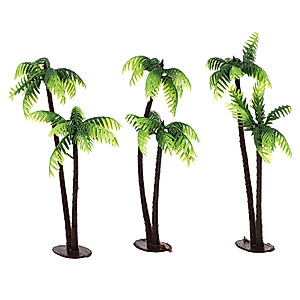 SUPVOX Cupcake Toppers Mini Palm Tree 3pcs Palm Model Trees Scenery Model Miniature Plastic Artificial Layout Rainforest Diorama Building Model Trees Simulation Palm Tree Fake Tree