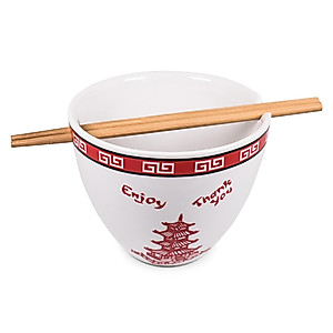 Bowl Bop Chinese Takeout Box Dinnerware Set | 16-Ounce Ramen Bowl, Chopsticks