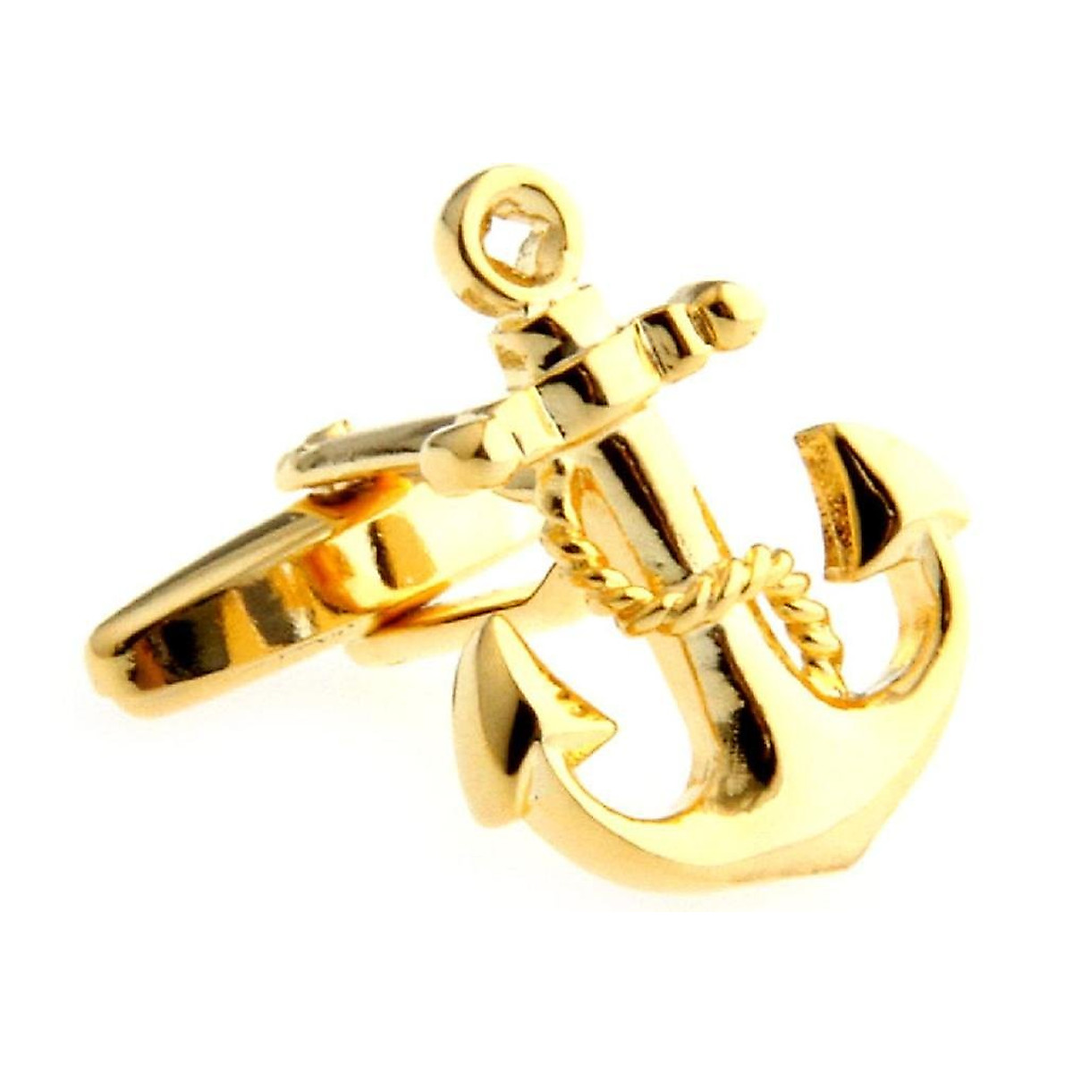 MRCUFF Anchor USN Pair of Cufflinks in a Presentation Gift Box & Polishing Cloth