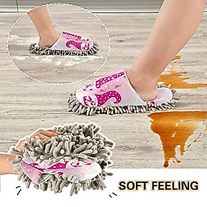 Kigai Microfiber Cleaning Slippers Pink Cute Gnomes Washable Mop Shoes Slipper for Men/Women House Floor Dust Cleaner, Size M