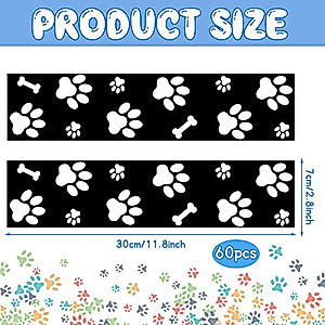 59.1 Feet Paw Prints Bulletin Board Border Black and White Boarders for Teachers Bone and Paw Print Classroom Bulletin Board Borders for Walls Desks Windows Doors Lockers Schools Classrooms Offices