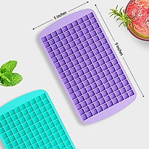 Upgrade Silicone Mini Ice Cube Trays, 2 Pack 320 Small Ice Cube Molds, Easier to Release, Crushed Ice for Chilling Drinks, Whiskey, Cocktail, Flexible Stackable for Freezer