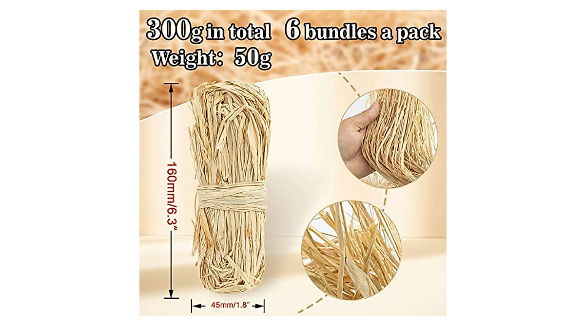 300g Natural Raffia Ribbon for Gift Wrapping, Florist & Crafts