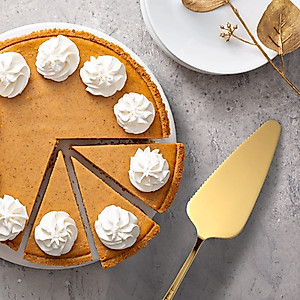 Keyoxy Gold Serving Utensils,14 Pcs Stainless Steel Serving Utensil with Serving Spoon,Slotted Spoons,Forks,Serving Tongs,Pie Server,Butter Knife,Sugar spoon Serving Utensils Set for Parties,Buffet