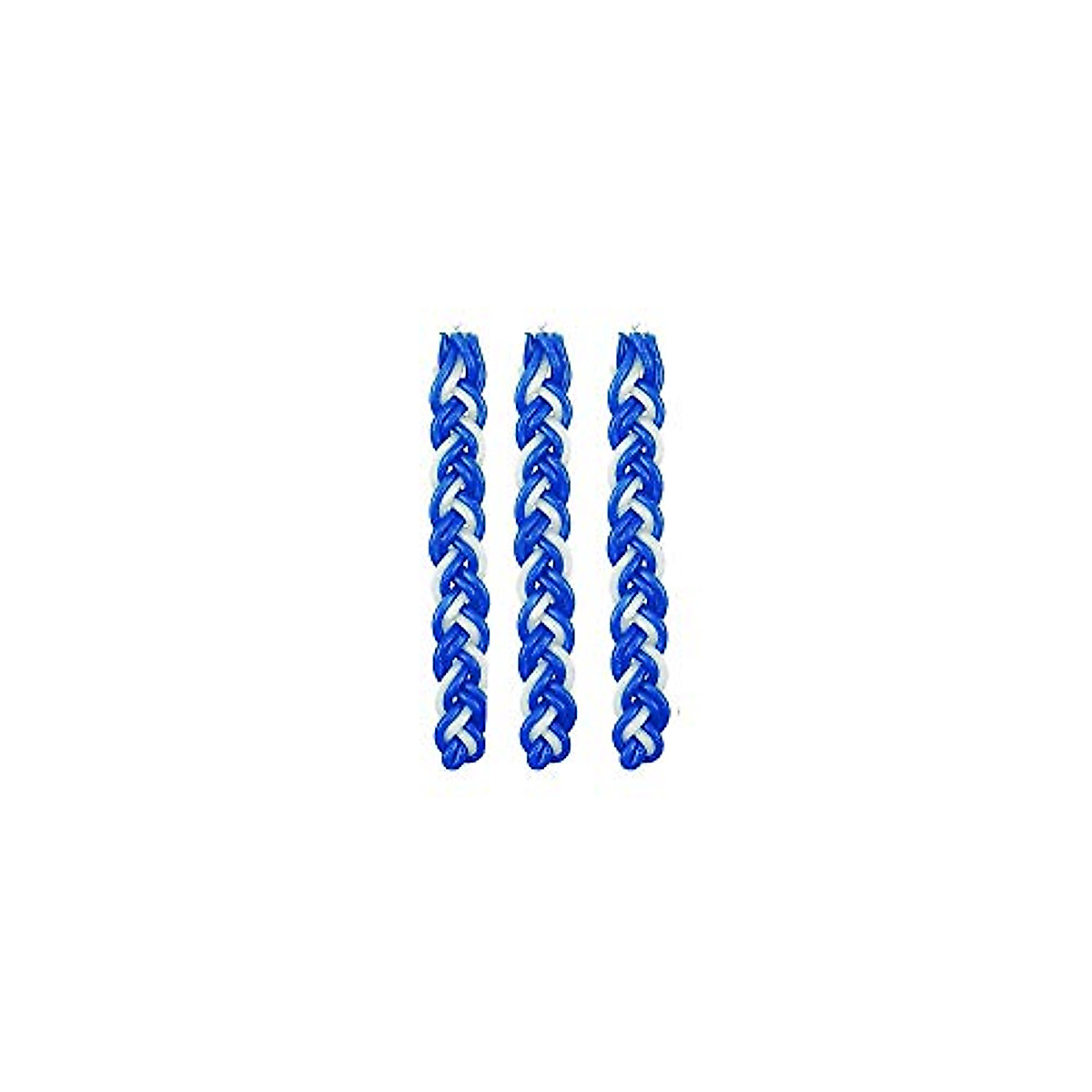 Set of 3 Blue and White Braided Havdalah Wax Candle