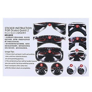 Eboxer VR Glasses Skin Sticker for Oculus Quest 2, VR Headsets and Controller Sticker for Oculus Quest 2 Protective Decal, Virtual Reality Protective Accessories (Dark Lord)