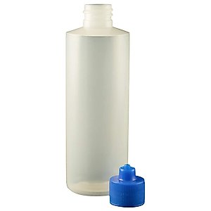 Jensen Global JG4.0BC-B Blue 4 oz Cylinder Bottle & Cap Kit Bag of 10