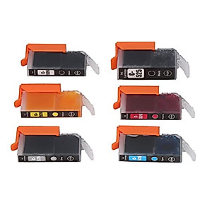 Fafeicy Printer Cartridge Ink Cartridge with Ink for PIXMA IP4850/IP4950 IX6550 MG5150/MG5250 (BK BK C M Y GY 6 Colors)