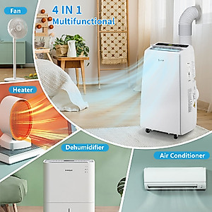 ROVSUN 8,000 BTU Portable Air Conditioners with Remote & APP Control, 3-in-1 Room Air Conditioner, Rolling AC Unit with Digital Display, 24H Timer & Installation Kits for Home Office Dorms