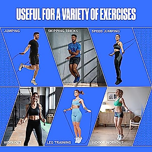 SPORTBIT Adjustable Jump Rope for Speed Skipping. Lightweight Jump Rope for Women, Men. Skipping Rope for Fitness. Speed Jump Rope for Workout, Women Exercise.