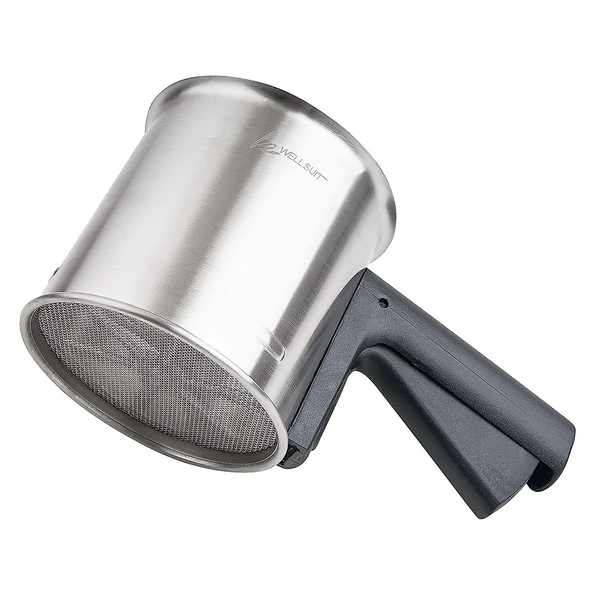 Flour Sifter for Baking,3 cup Thickened Premium Stainless Steel Flour Sifter With Fine Mesh For Baking Cakes,Pastries,Pies,Bread and Desserts,Hand Press Squeeze Sieve/Ideal Gift for Baker-Wellsuit