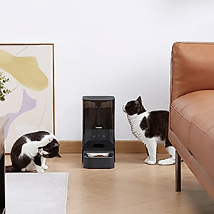 Pettliant Automatic Cat Feeders with APP Control, 2.4G WiFi Automatic Dog Feeder with Stainless Steel Bowl & 30s Voice Recorder, Pet Feeder can Timed to Feed Dogs/Cats up to 9 Meals Per Day - 4L