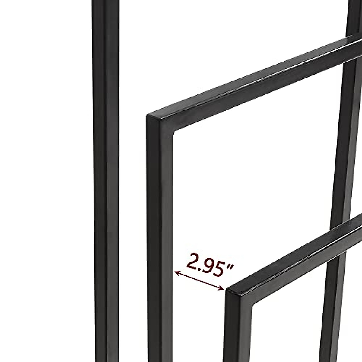 BOFENG 3 Tiers Black Metal Towel Rack Chrome Tall Industrial Modern Freestanding Towel Holder for Bathroom Accessories Organizer for Bath Storage & Hand Towels,Washcloths,Next to Tub or Shower