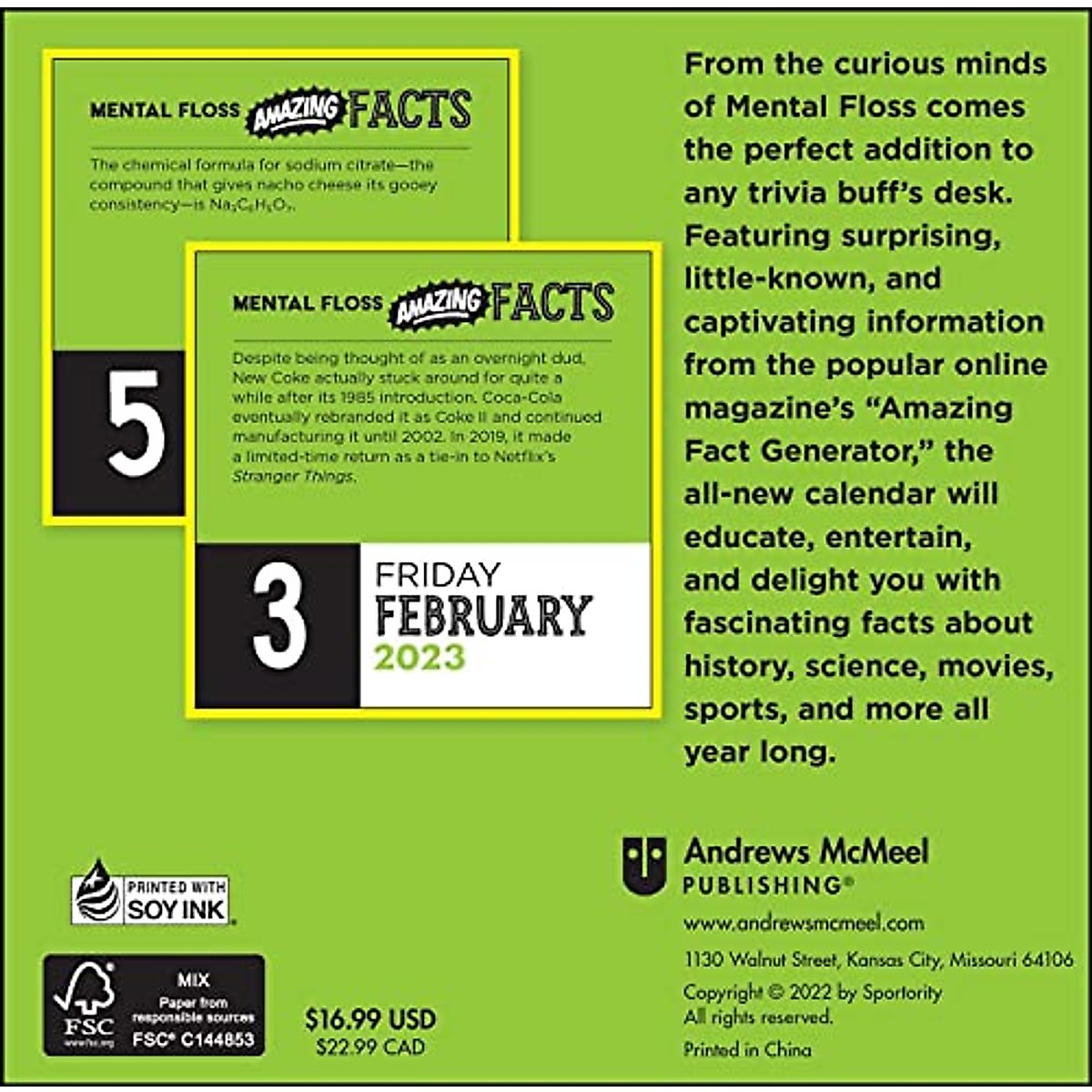 Amazing Facts from Mental Floss 2023 Day-to-Day Calendar: Fascinating Trivia From Mental Floss's Amazing Fact Generator