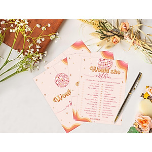 Disco Ball Would She Rather Game for 30 Guests with Game Cards, The Last Disco Bridal Shower Game, Boho Bridal Shower Decorations, Wedding Shower or Bachelorette Party Supplies - 04