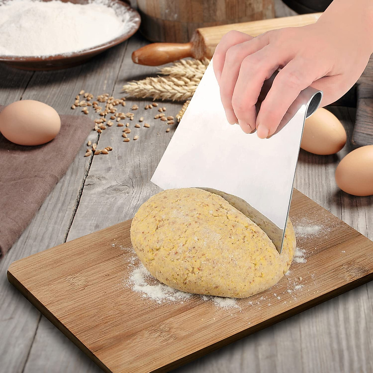 I GENIETTI Bench Scraper, Silver