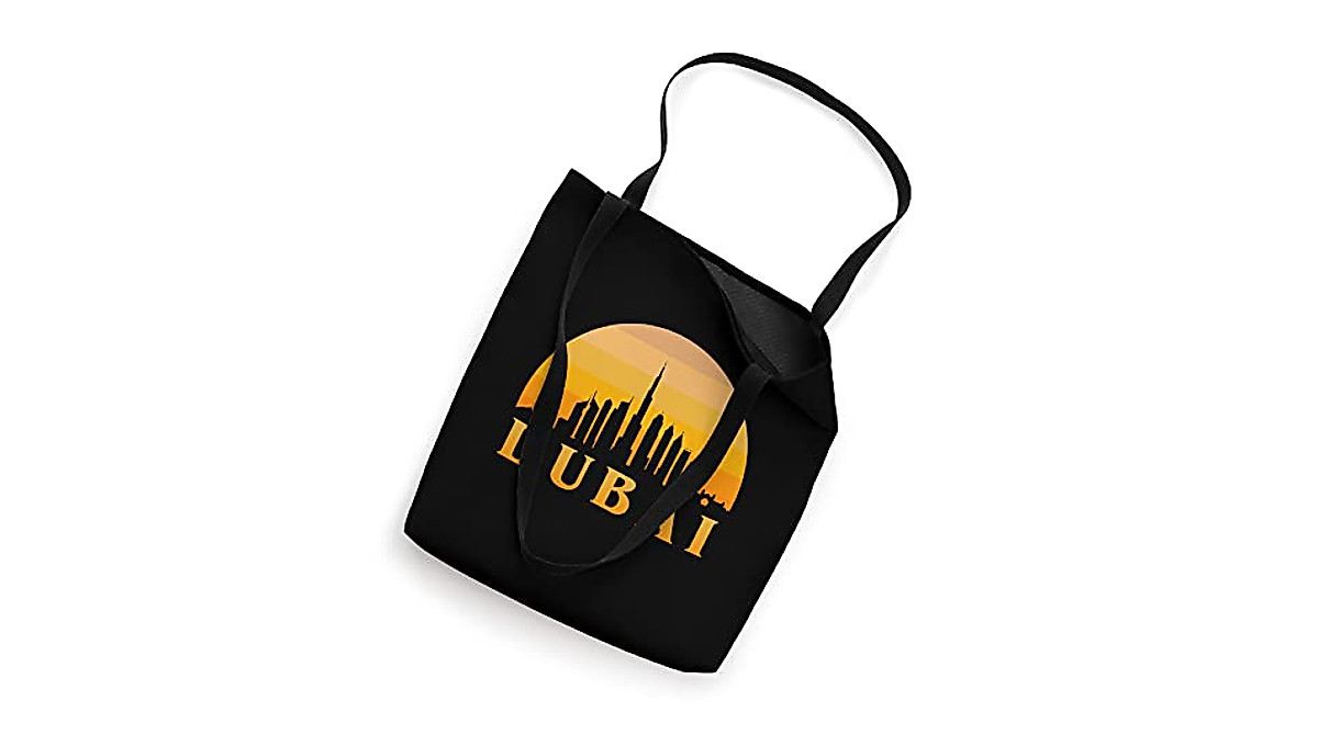 Dubai Skyline Tote Bag - Retro Burj Khalifa Design | UAE Souvenirs