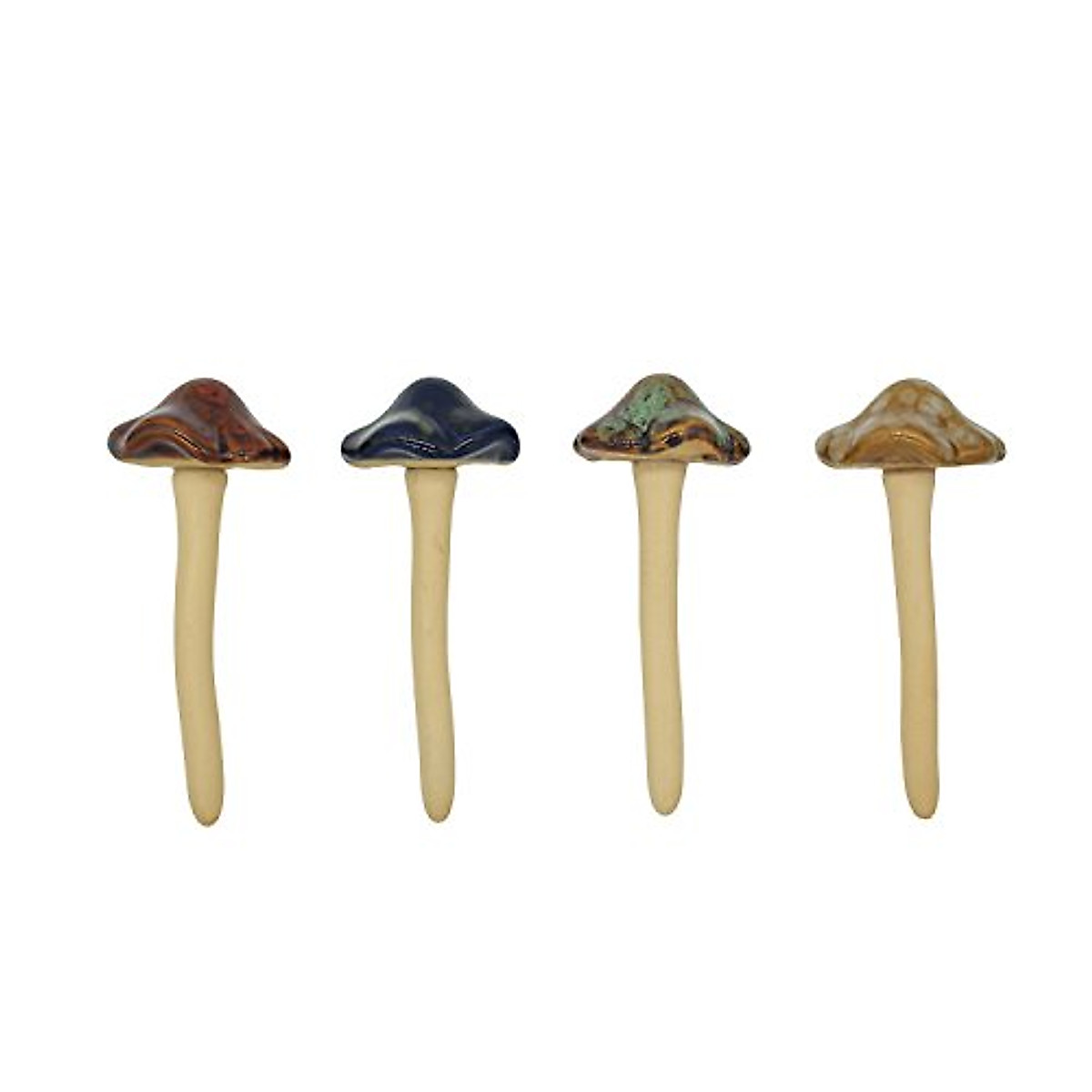Djiale 4-Pack Ceramic Garden Mushrooms, Flower Decoration of 4.7 inches