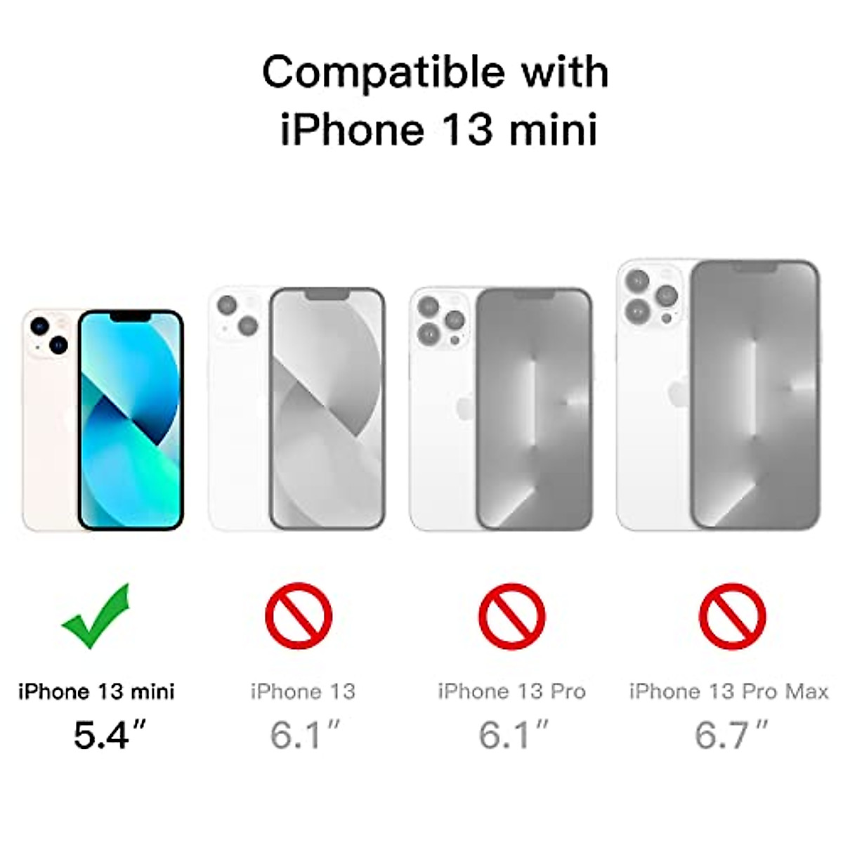 JETech Kickstand Case for iPhone 13 Mini, 5.4-Inch, Support Wireless Charging, Slim Shockproof Bumper Phone Cover, 3-Way Metal Stand (Clear)