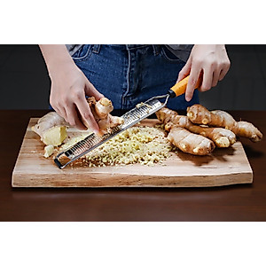 Deiss PRO Lemon Zester & Heavy Duty Cheese Grater & Vegetable Grater — Parmesan Cheese Lemon, Garlic, Nutmeg, Chocolate, Fruits, Vegetables, Ginger Grater - Cheese Shredder & Stainless Steel Grater