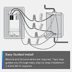 TP-Link Tapo Matter Smart Light Switch: Voice Control w/Siri, Alexa & Google Home | UL Certified | Timer & Schedule | Easy Guided Install | Neutral Wire Required | Single Pole | Tapo S505(2-Pack)