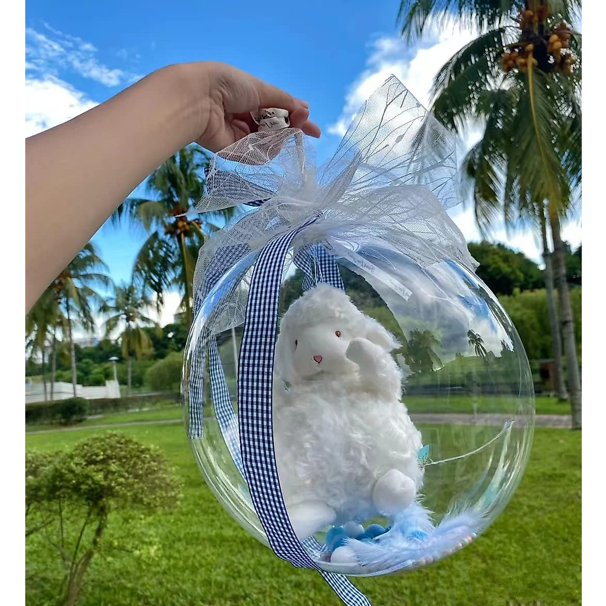 Wide Neck Clear Balloons for Stuffing, 25Pack 24inch Large Pre Stretched Wide Opening Bubble BoBo Balloons Balloons for Party Decor