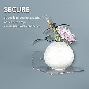 Sezanrpt 6 Inches Acrylic Small Wall Shelves, Clear Floating Shelf for Wall Mounting, Acrylic Display Ledges for Funko Pop Figures, Home Décor, Living Room, Gaming Room, Plants, 2 Pack