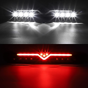 Partsam High Mount Stop Light Led 3rd Brake Replacement for 07-13 Silverado/Sierra 1500 2500HD 3500HD Third Rear Cab Roof Center Tail Cargo Lamp(Smoke Lens)