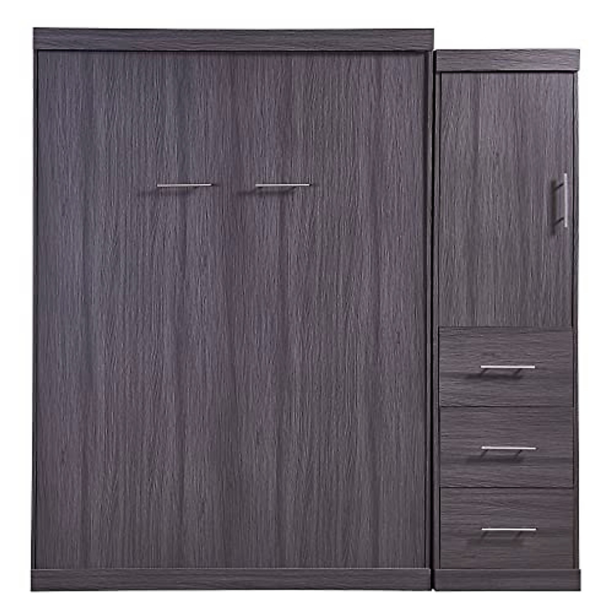 NCKMYB Full Size Murphy Bed Storage Cabinet, Wood Murphy Bed with Wardrobe and Drawers, can be Folded into a Cabinet, Suitable for Small Room Living Room/Bedroom