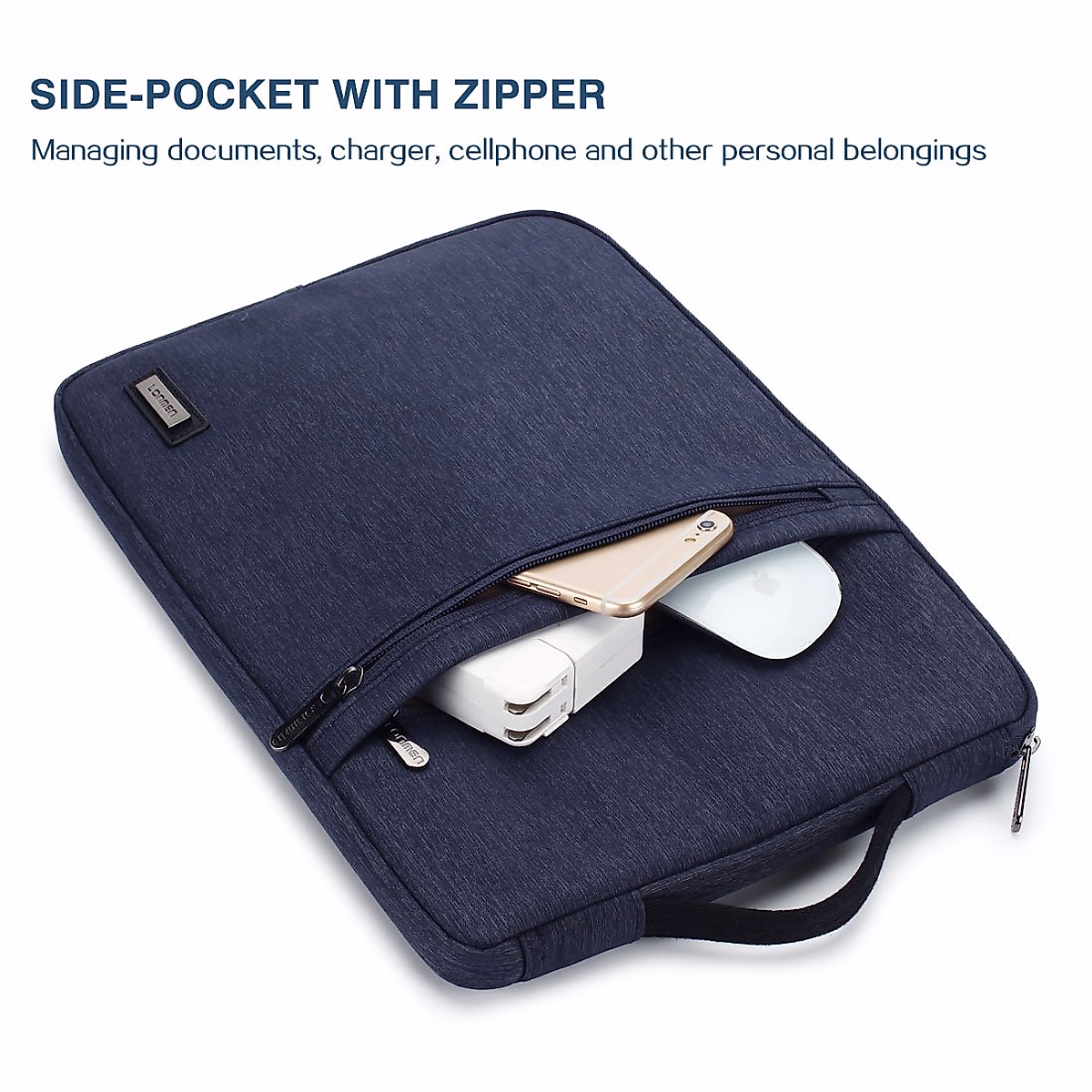 LONMEN 12.5-13 inch Laptop Sleeve Case Water-resistant Handle Bag for MacBook Pro Touch Bar/iPad Pro/Dell Latitude 7290/ASUS ZenBook 13 UX331UN/13.9" HUAWEI MateBook X Pro